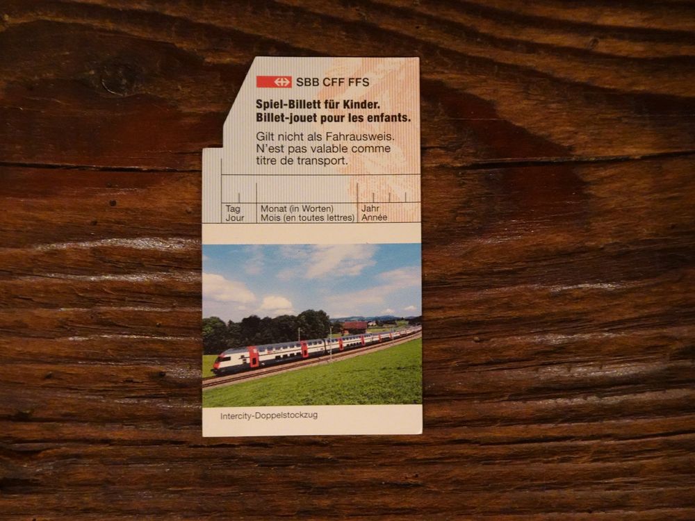 10 Stk. SBB Kinder Spiel-Billett Intercity-Doppelstock- 1.42 (Neu ...