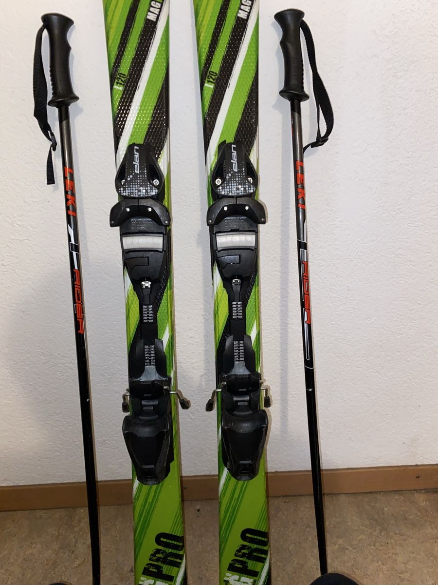 SKI ELAN 120cm + SKISCHUHE DALBELLO + SKISTÖCKE LEKI (Gebraucht) in ...