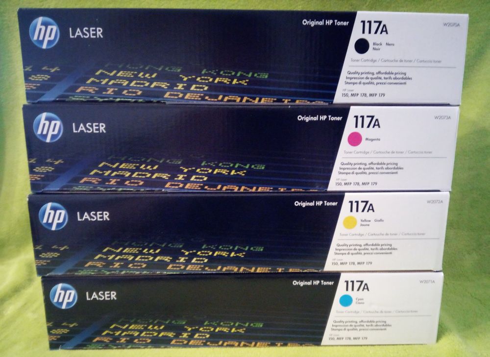 HP 117A Toner-Set (W2070A W2071A W2072A W2073A) ORIGINAL (Neu und ...