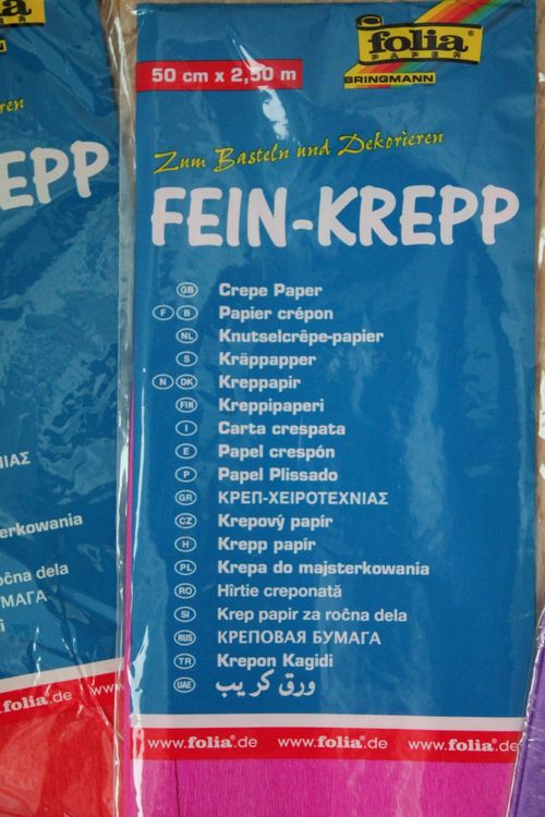 Grosses Fein-Krepp Set ★ Neu Krepp Papier pink weiss rot (Neu und ...