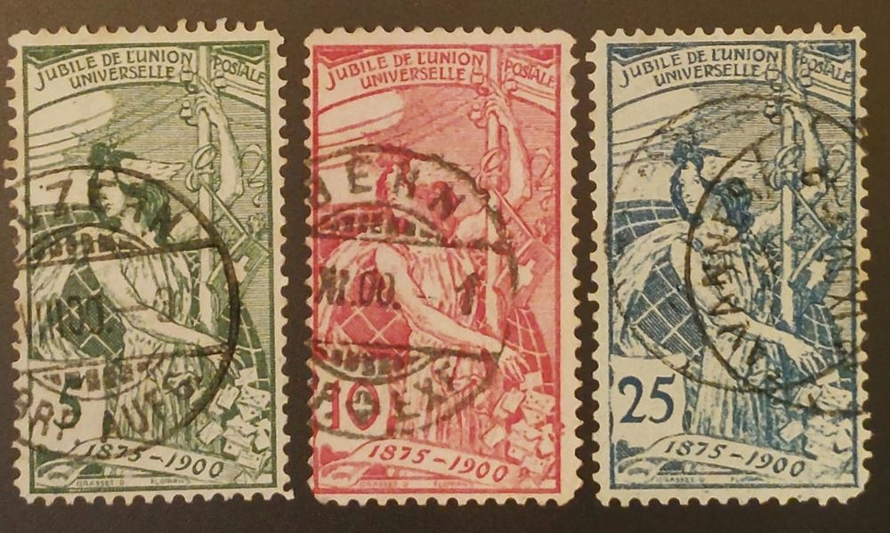 1900 25 Jahre Weltpostverein UPU 77A-79A ʘ gestempelt | Kaufen auf Ricardo