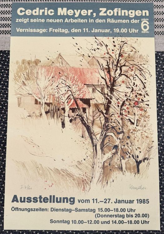 Ausstellungs-Plakat handsigniert Cedric Meyer (ID b5008) (Gebraucht) in Gelterfingen für CHF 35 ...
