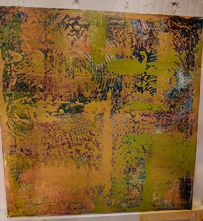 Gemälde 'Gold/Grûn' von mir selbstgemalt 49×49 | Kaufen auf Ricardo