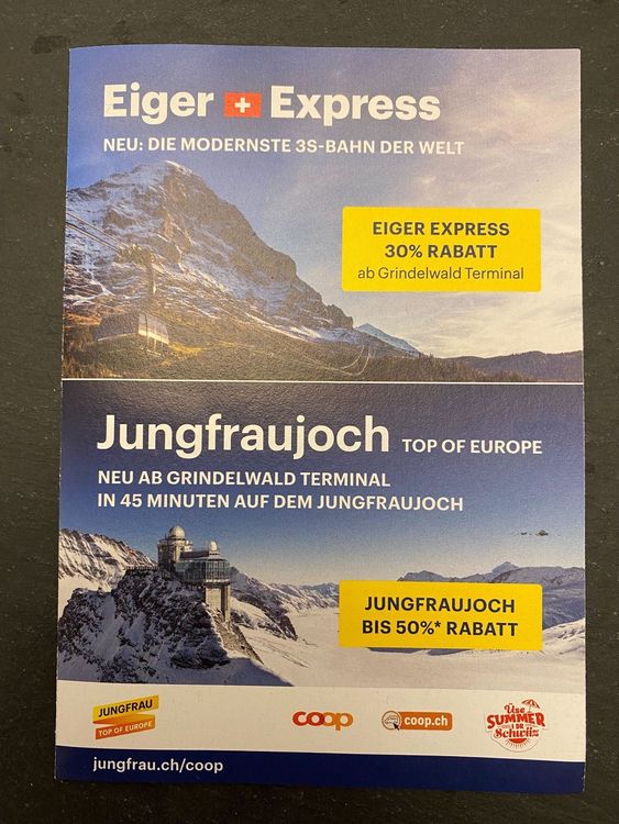 Eiger Express / Jungfraujoch - Coop (Neu (gemäss Beschreibung)) in Balsthal für CHF 25 – mit ...