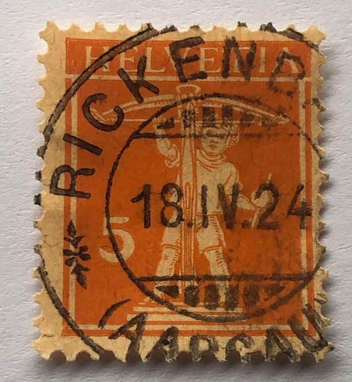 Nr.152 mit Vollstempel Rickenbach (Gebraucht) in Aarau für CHF 0.5 – mit Lieferung auf Ricardo ...
