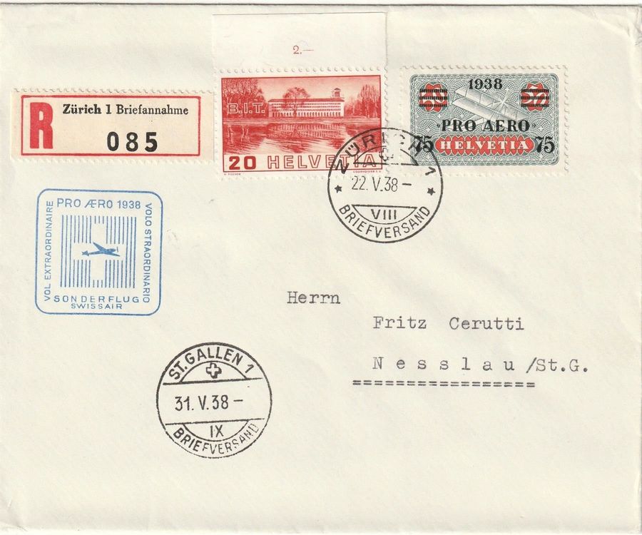 Pro Aero 1938, Etappe Zürich-St. Gallen | Kaufen auf Ricardo
