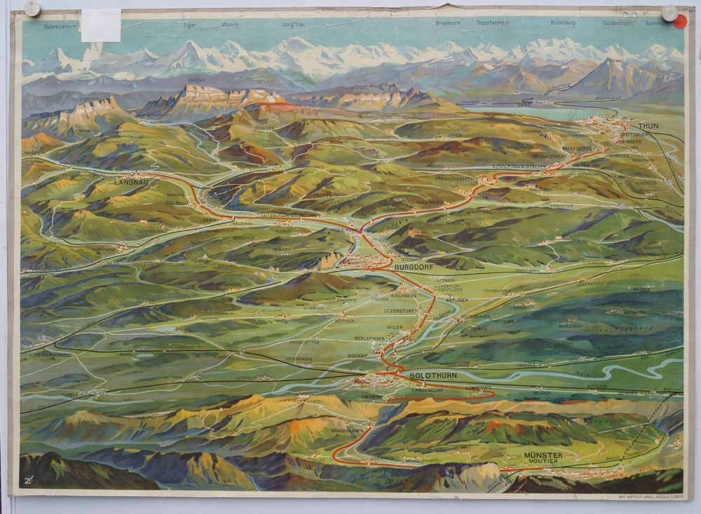 ⭐Panorama-Karte : Emmental – Solothurn – Thun (Orell Füssli) (Gebraucht ...