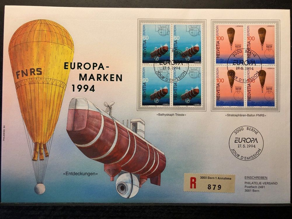 FDC Grossbrief Europa Marken Entdeckungen 1994 ET (Neu (gemäss Beschreibung)) in Kirchenthurnen ...