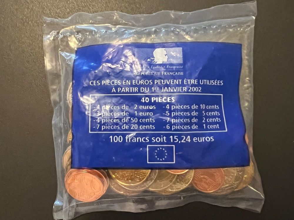 Euro-Münzen Ausgabe-Set Frankreich zur Euroeinführung 2002 (Neu und ...