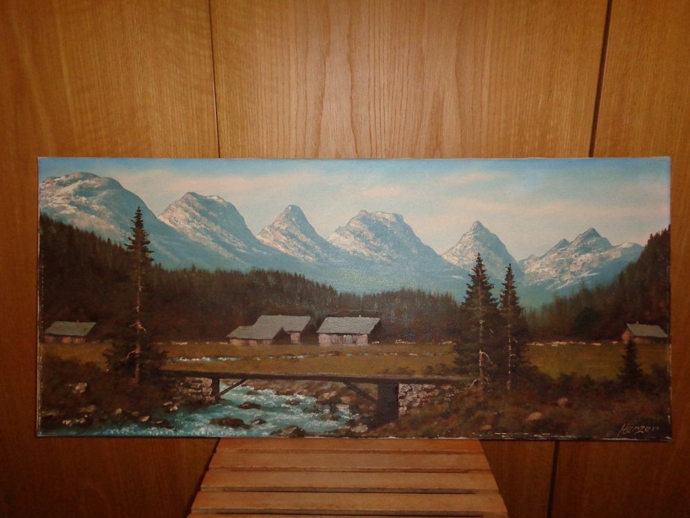 CHURFIRSTEN AELPLI TOGGENBURG UNTERWASSER OELGEMÄLDE HERZER | Kaufen auf Ricardo