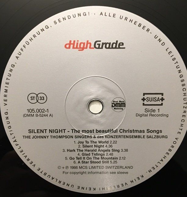 The Johnny Thompson Singers – Silent Night (LP) (Gebraucht) in ...