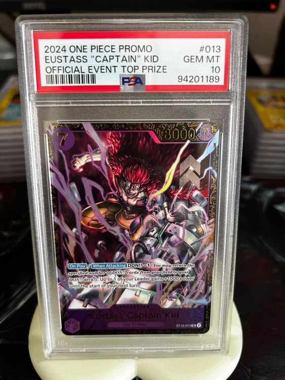 PSA 10 Eustass "Captain" Kid Official Event Top Prize Promo (Neu (gemäss Beschreibung)) in ...