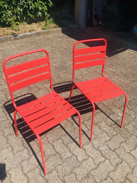 2 Chaises de jardin rouges Giardimo LAB (Gebraucht) in Grandvaux für ...