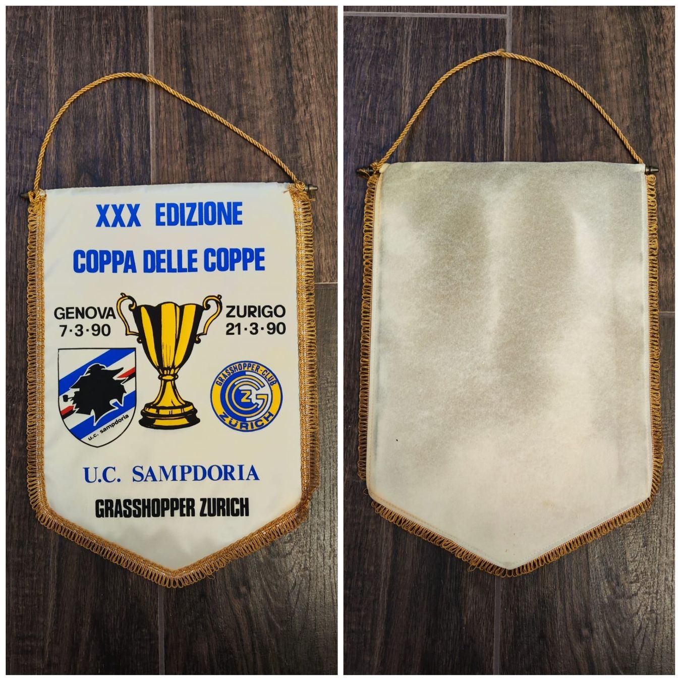 Cup der Cupsieger Wimpel Sampdoria vs. Grasshopper (1999) (Gebraucht ...