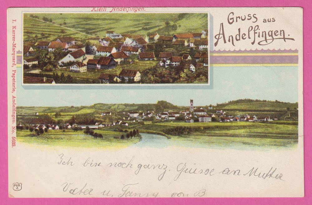 Gruss aus Andelfingen gel 1900 2-Bild Karte mit UPU Marke | Kaufen auf Ricardo