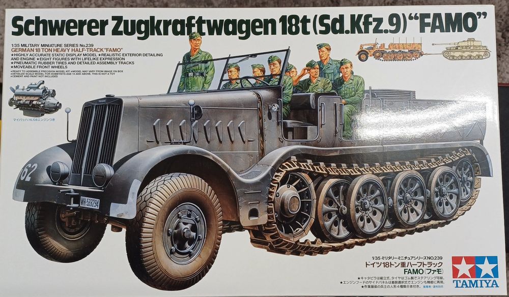 Tamiya 35239 Schwerer Zugkraftwagen 18t (Sd.Kfz.9) Famo 1:35 (Neu und originalverpackt) in ...