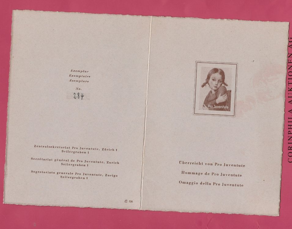 PJ. Heft 1941 mit Block 6 Geringe Auflage (Neu (gemäss Beschreibung ...