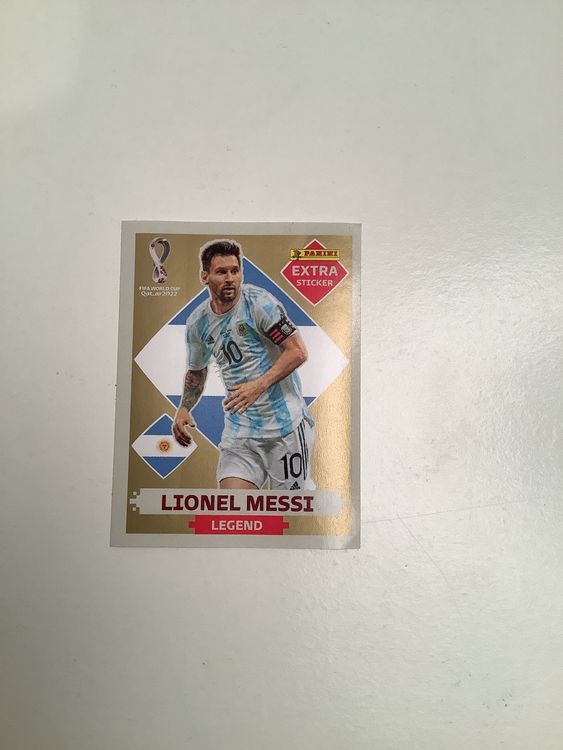 Panini Extra Sticker Lionel Messi GOLD WM 2022 Qatar (Neu (gemäss ...