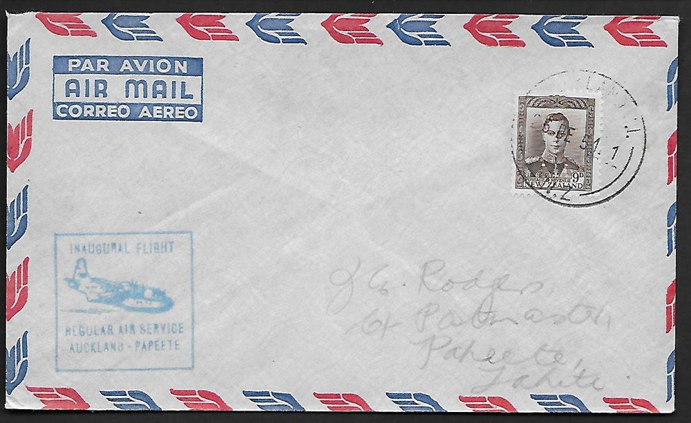 1951 Luftpost 1. Flug Auckland nach Papeete/Tahiti ab 1.- (Gebraucht ...