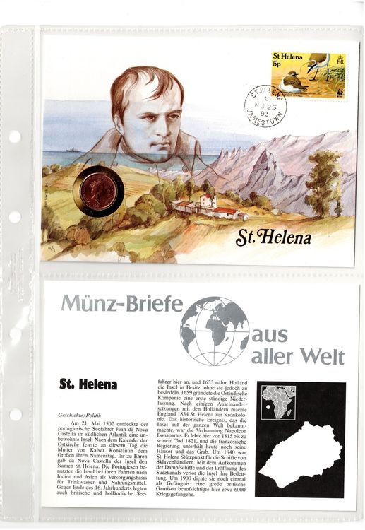 St. Helena_1993_Münzbrief mit Beschreibung (Gebraucht) in Hombrechtikon für CHF 1 – mit ...