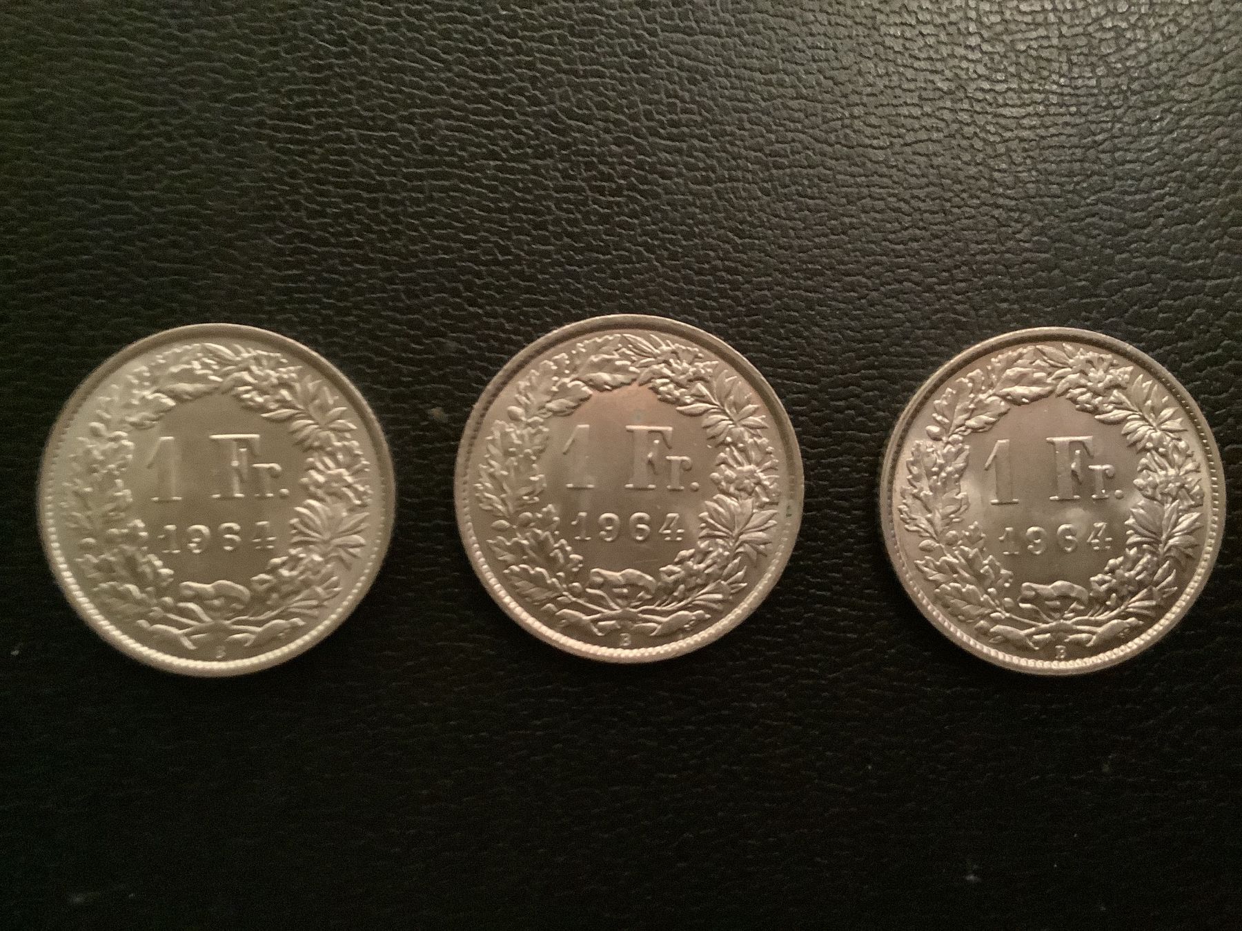 3x 1 Franken Münzen, Jahrgang 1964, Schweiz, Top Zustand! (Gebraucht ...