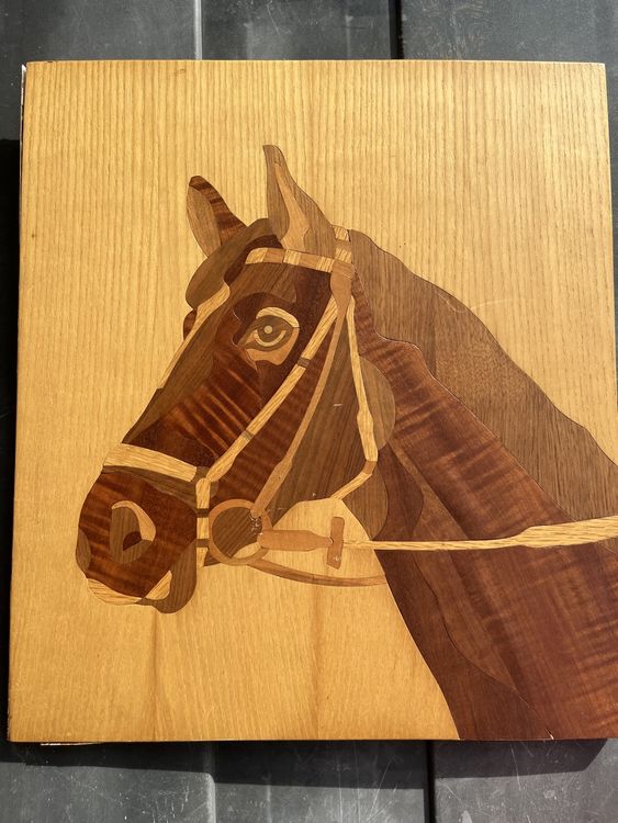 Intarsienbild Pferd Holzbild Kunst Handwerk Vintage (Gebraucht) in Gümligen für CHF 20 – mit ...
