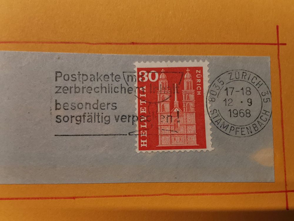 Briefmarke Abart Grossmünster 1960 Baudenkmäler (Gebraucht) in Rheineck für CHF 5 – mit ...
