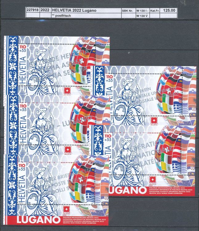 2022 HELVETIA - Lugano, Block I - V (Gebraucht) in Winterthur für CHF 62 – mit Lieferung auf ...
