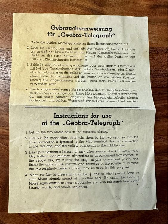 Geobra Telegraph für Kinder 1950er Jahre (Gebraucht) in Arth für CHF 30 ...