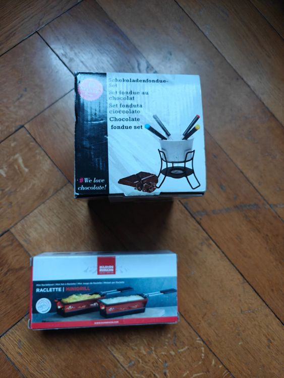 NEW Swiss dinner set kit mini raclette & chocolate fondue (Neu und ...