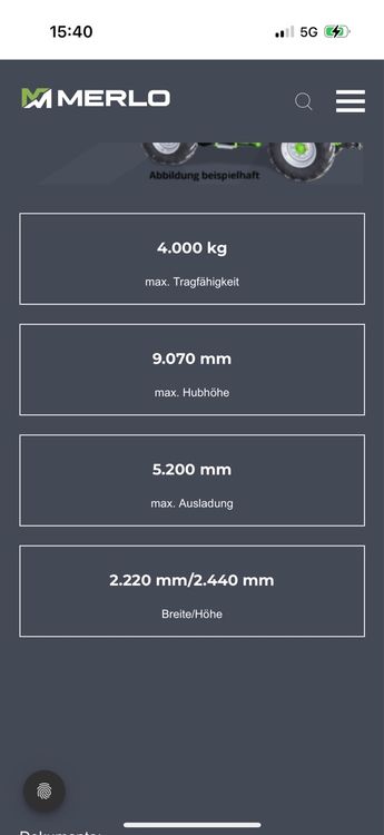 Merlo Lader Pneulader Stapler Bagger (Gebraucht) in Niederbipp für CHF ...