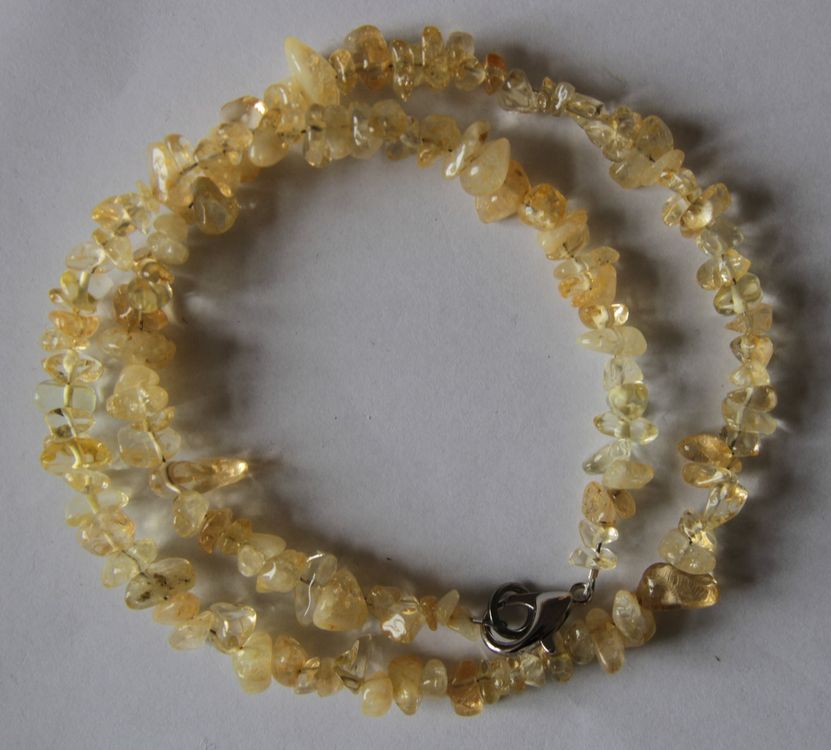 NEU: Citrin Zitrin Kette Collier mit Edelstahl Citrine (Neu (gemäss ...