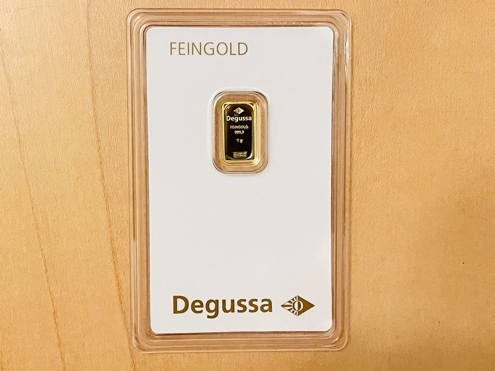 1g Degussa, Feingold, Goldbarren (Neu und originalverpackt) in Weinfelden für CHF 129 – mit ...