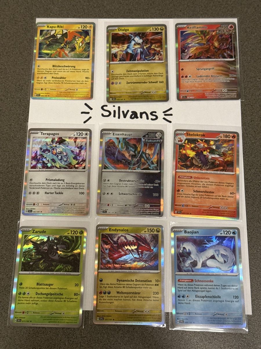 9 Holo Pokemon Karten Stürmische Funken Deutsch Set (Neu (gemäss ...