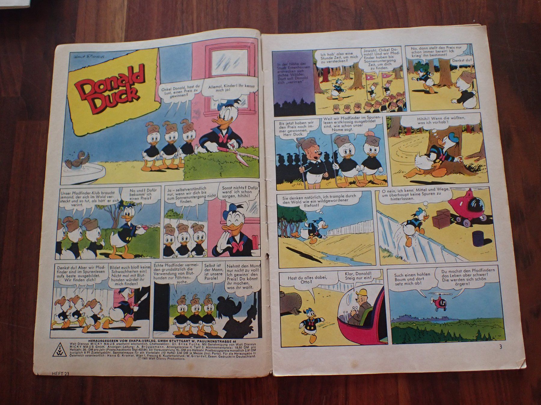 antikes MICKY MAUS Comic Heft Nr. 23 von 1960 Walt Disney (Gebraucht ...
