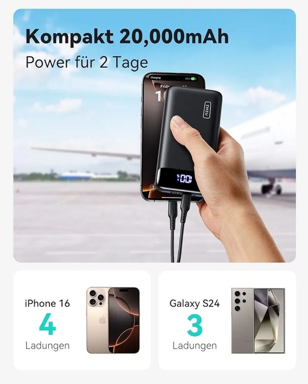 INIU Power Bank, 22,5W Powerbank Klein Aber Stark 20000mAh (Neu und ...