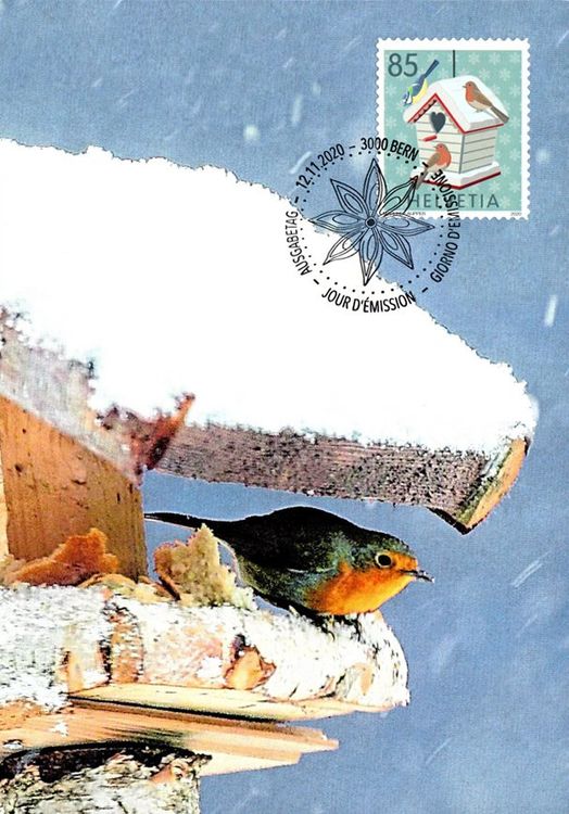 Maximumkarte Weihnachten 2020 Vogelhäuschen | Kaufen auf Ricardo