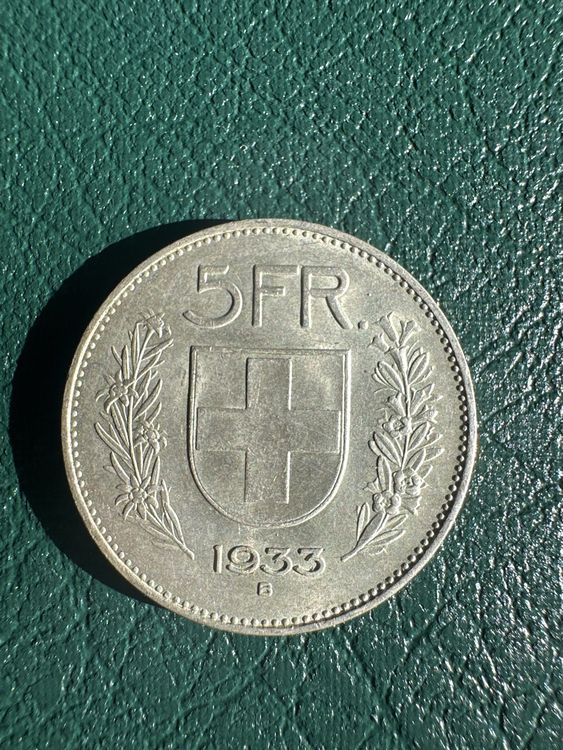 Silbermünze 5 Franken 1933 B (Gebraucht) in Bern für CHF 11 – mit Lieferung auf Ricardo kaufen