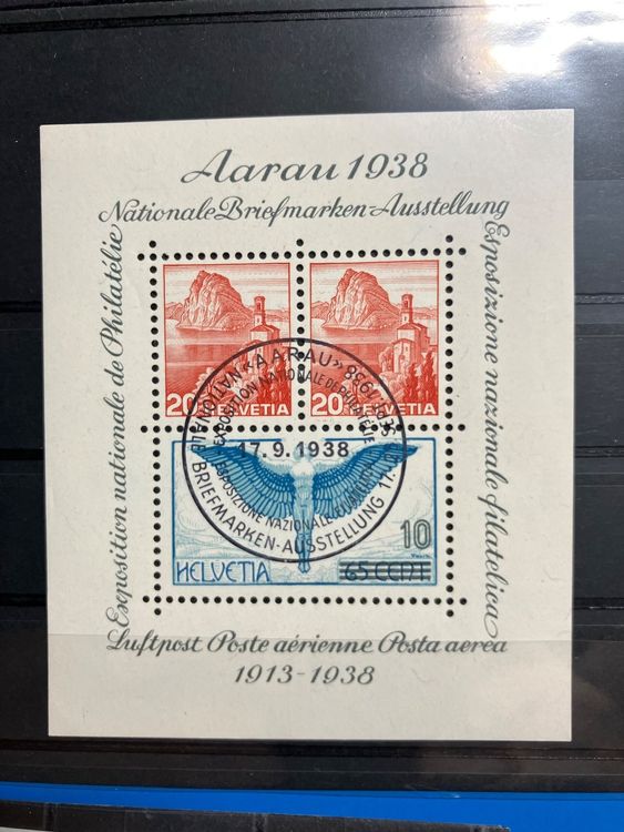 Aarau Sonderblock 1938 gestempelt (Gebraucht) in untervaz für CHF 8 – mit Lieferung auf Ricardo ...