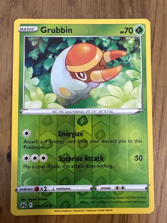 Pokemon Grubbin 015/159 Crown Zenith EN (Neu (gemäss Beschreibung)) in ...