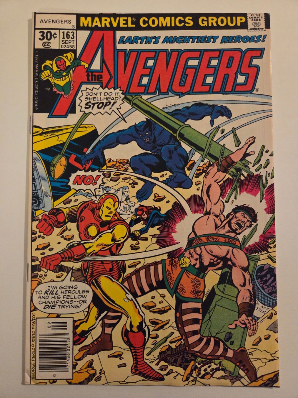 AVENGERS #163 (Marvel, 1977) Black Widow, Hercules, Iron Man (Gebraucht ...