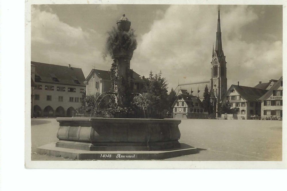 AMRISWIL Dorfplatz Brunnen Kirche 1932 | Kaufen auf Ricardo