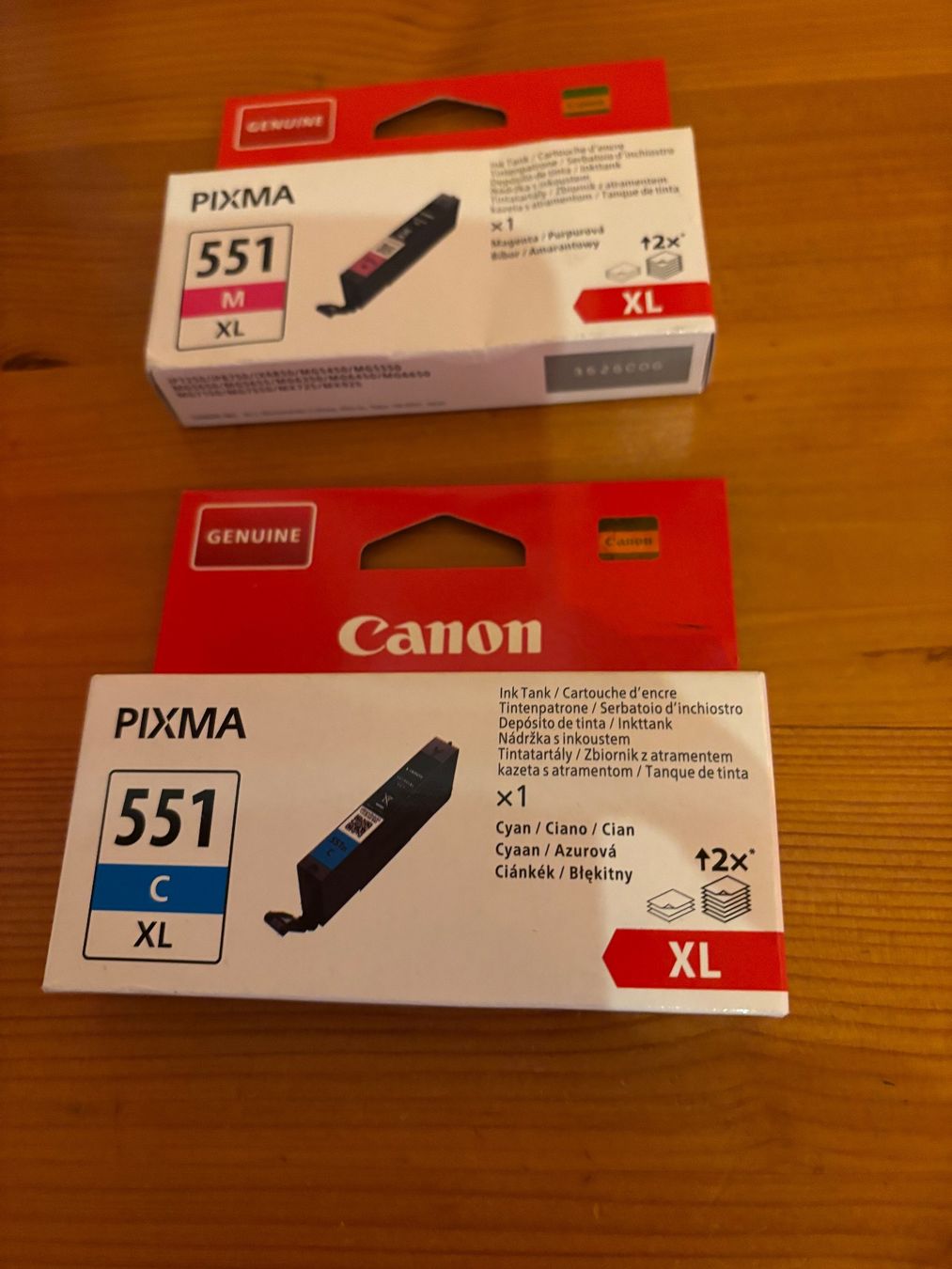 2 Canon PIXMA 551 / XL, M und C Tonerkartuschen (Neu und ...