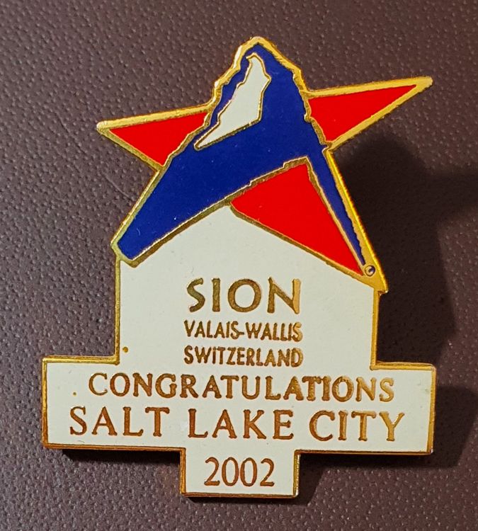 S221 - Pin Sion Valais Congratulations Salt Lake City 2002 (Gebraucht ...