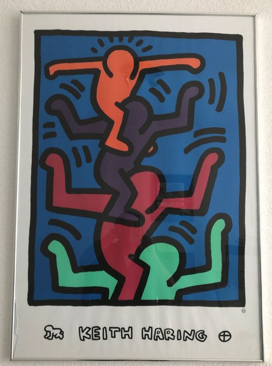 Keith Haring "4 Person Stack" gerahmt | Kaufen auf Ricardo