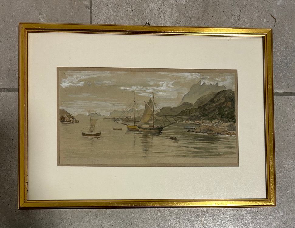 Schönes Aquarell Seelandschaft | Kaufen auf Ricardo