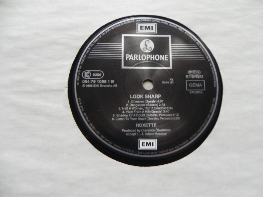 LP Schweden Pop Duo Roxette 1988 Look Sharp! Hit The Look | Kaufen auf Ricardo