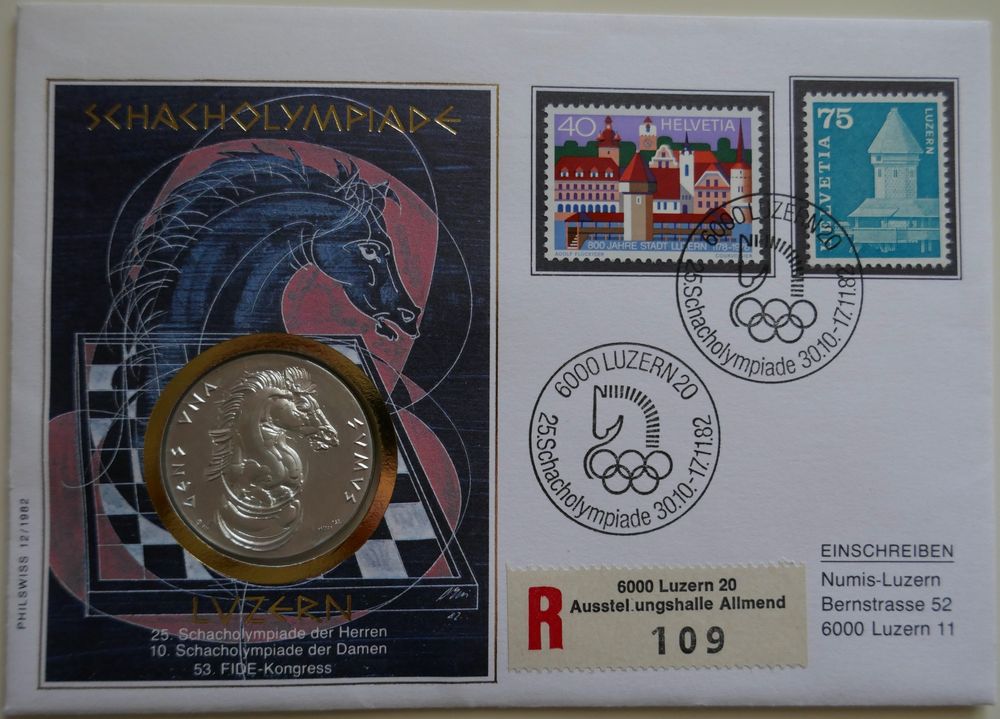 Numis-Brief 1982 Schacholympiade Luzern | Kaufen auf Ricardo