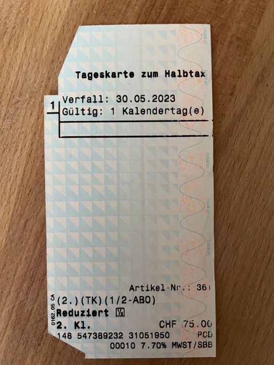 SBB Tageskarte zum Halbtax | Kaufen auf Ricardo