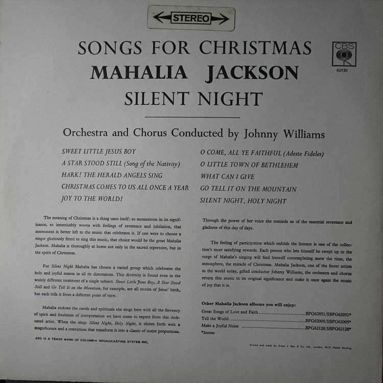 Mahalia Jackson – Silent Night Ft. John Williams (Gebraucht) in Muhen ...